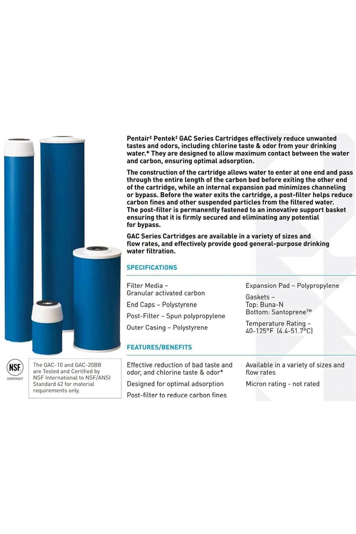 Pentair GAC-10 Granül Aktif Karbon Filtre - GAC-10